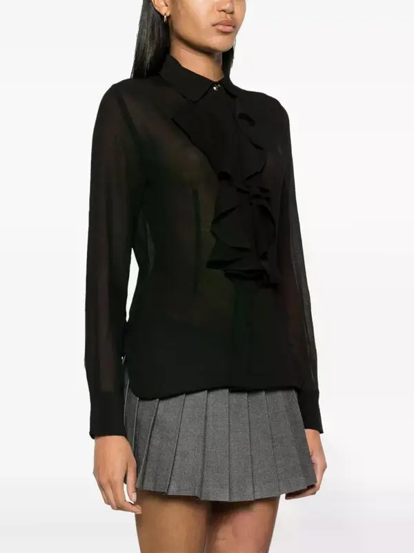 GANNI Ruffled Chiffon Shirt