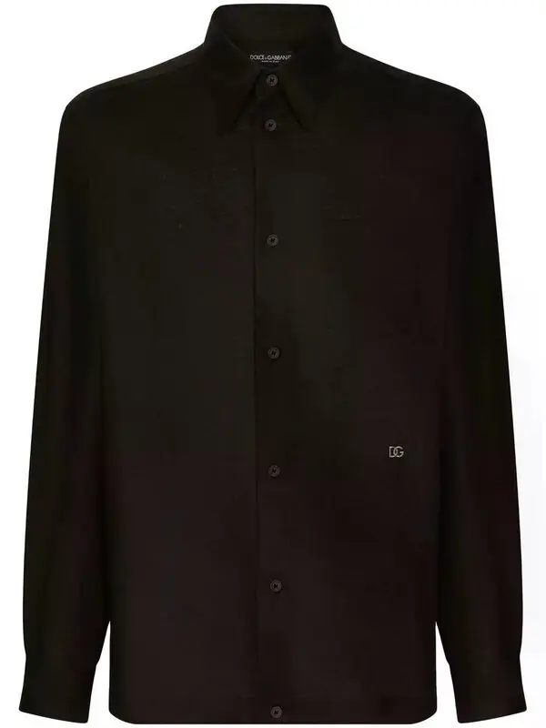 Dolce & Gabbana Logo-tag Linen Shirt