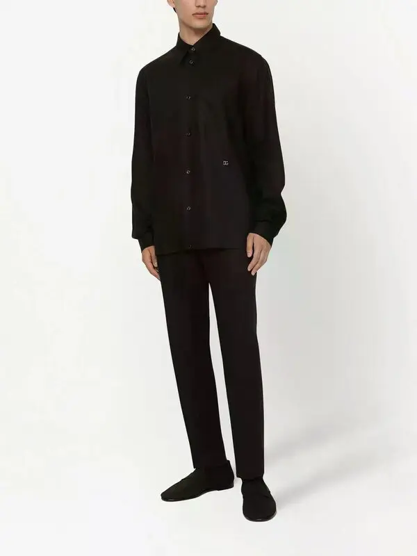 Dolce & Gabbana Logo-tag Linen Shirt