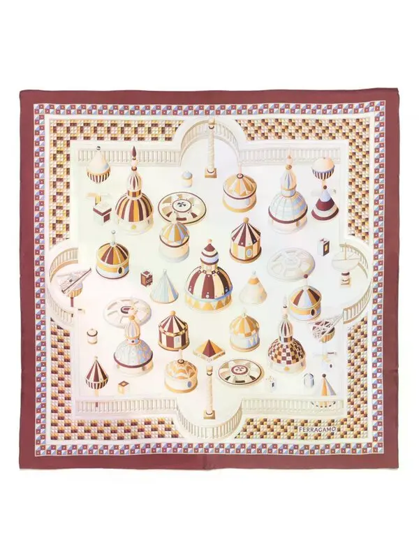 FERRAGAMO Nadir-print Silk Scarf - Neutrals