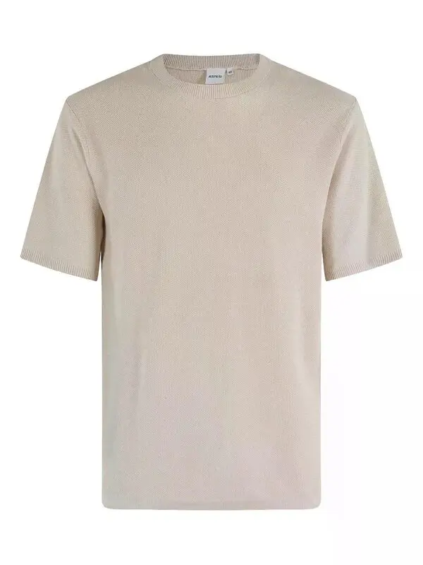 Aspesi Knitted Cotton T-shirt - Neutrals
