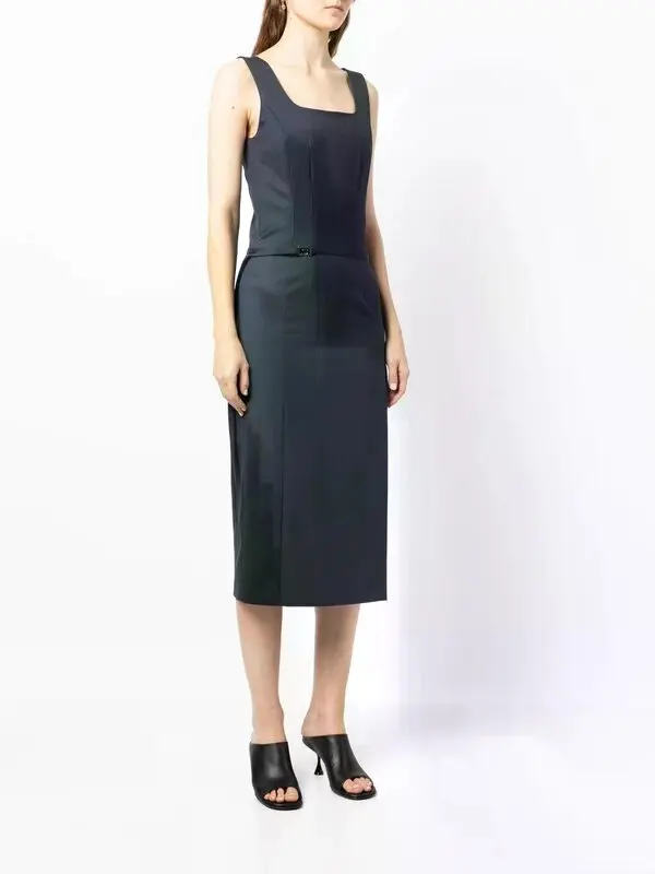 LOW CLASSIC Side-slit Belted Dress
