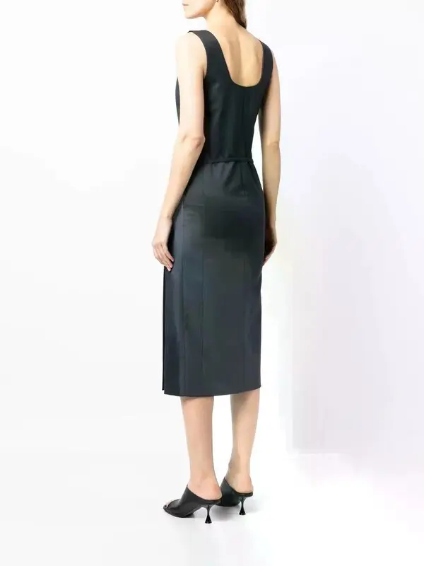 LOW CLASSIC Side-slit Belted Dress