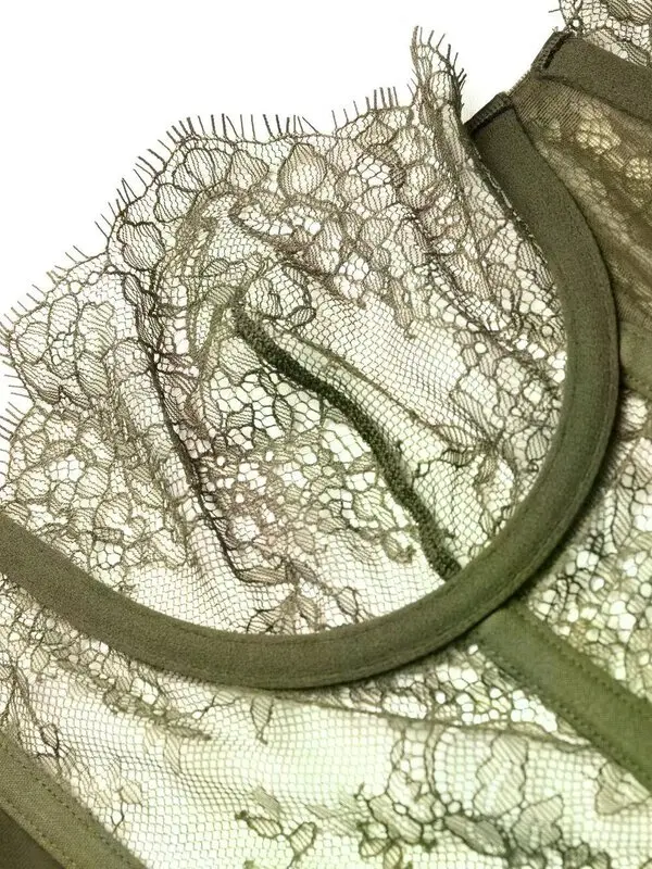MAISON CLOSE Lace-trim Detail Bustier Top