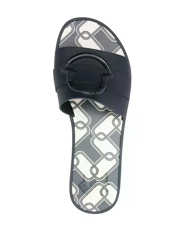 Moncler Logo-engraved Slides - Blue