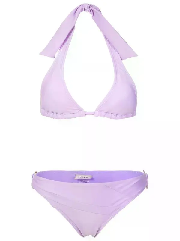 AMIR SLAMA Crochet-knit Halterneck Bikini - Purple