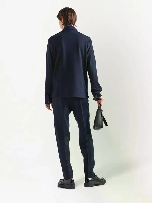 Prada Triangle-logo Wool-blend Shirt