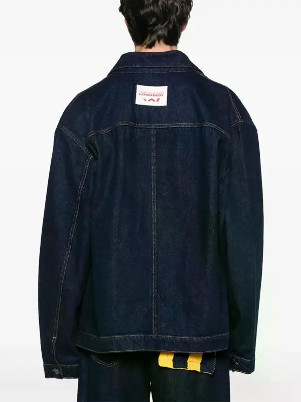 CHARLES JEFFREY Knitted-patch Denim Jacket