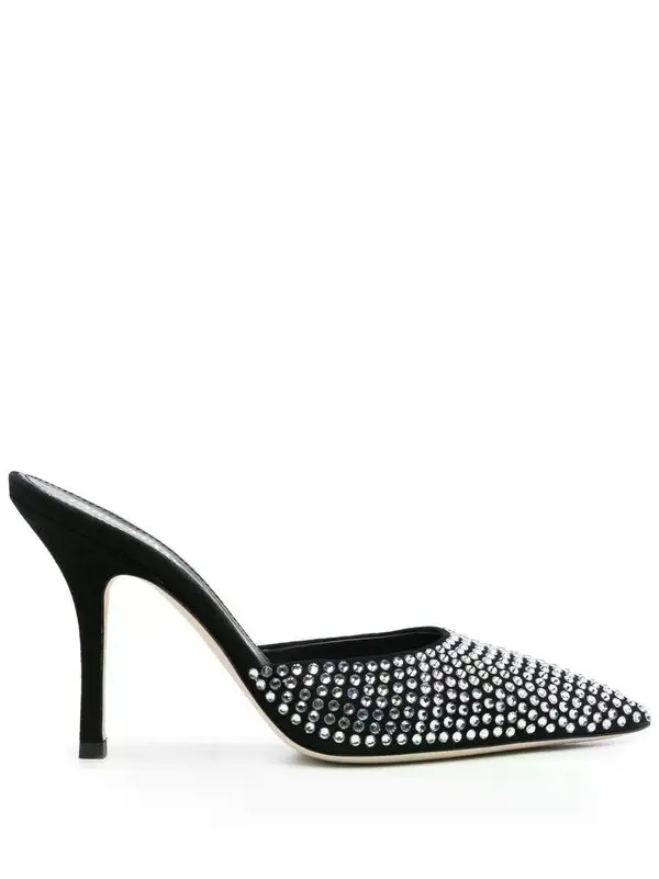 Paris Texas 100mm Hollywood Embellished Leather Mules