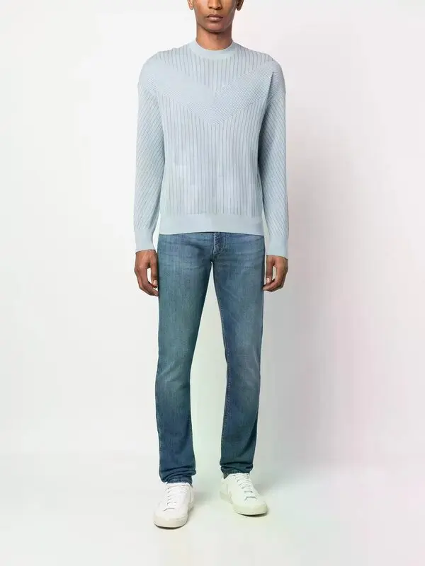 Emporio Armani Mid-rise Slim-fit Jeans - Blue