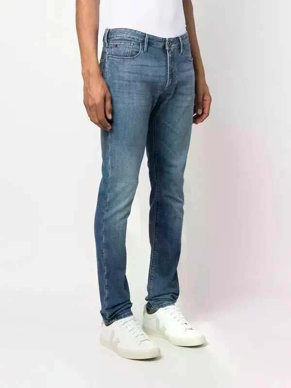 Emporio Armani Mid-rise Slim-fit Jeans - Blue