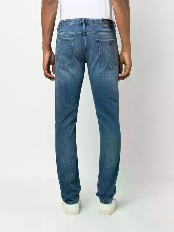 Emporio Armani Mid-rise Slim-fit Jeans - Blue