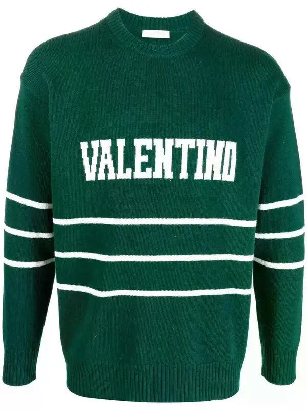 Valentino Garavani Logo-intarsia Crew-neck Jumper