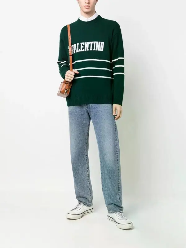 Valentino Garavani Logo-intarsia Crew-neck Jumper