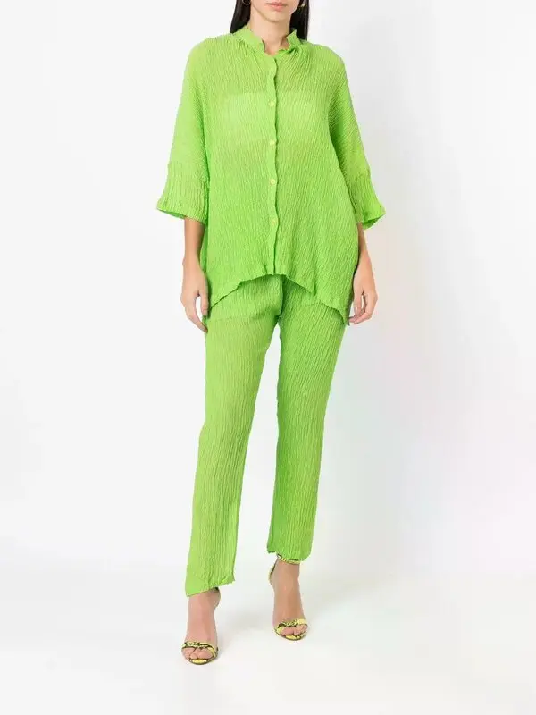 AMIR SLAMA Crinkled-finish Silk Shirt