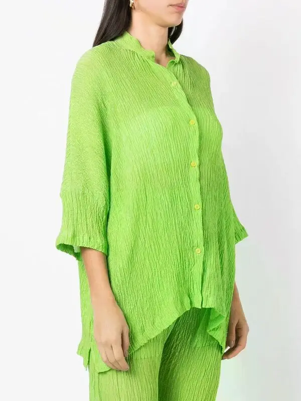 AMIR SLAMA Crinkled-finish Silk Shirt