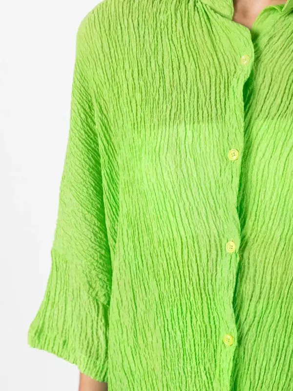 AMIR SLAMA Crinkled-finish Silk Shirt