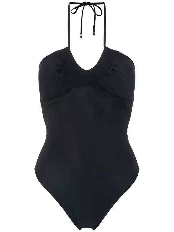 AMIR SLAMA Gathered Open Back One Piece - Black