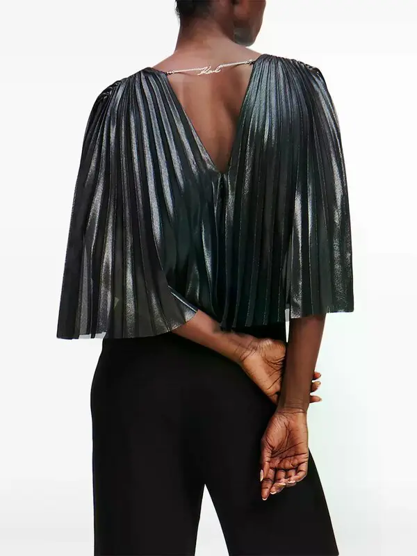 Karl Lagerfeld Pleated Cape Jumpsuit
