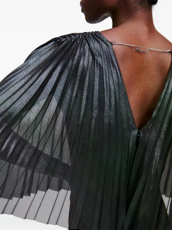 Karl Lagerfeld Pleated Cape Jumpsuit