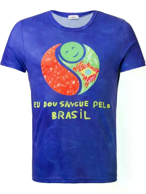 AMIR SLAMA Graphic-print T-shirt - Blue