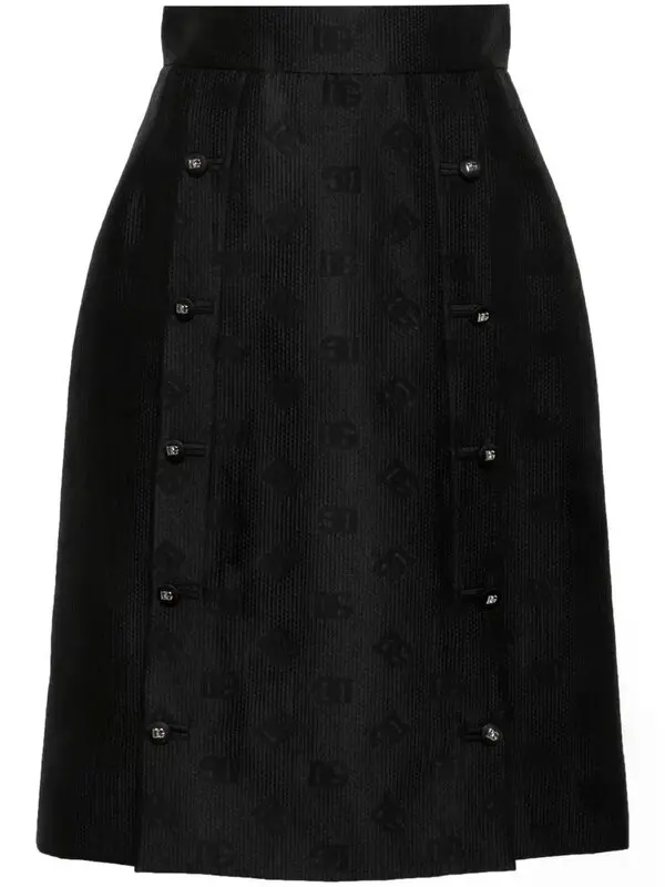 Dolce & Gabbana Jacquard Logo Knee-length Skirt