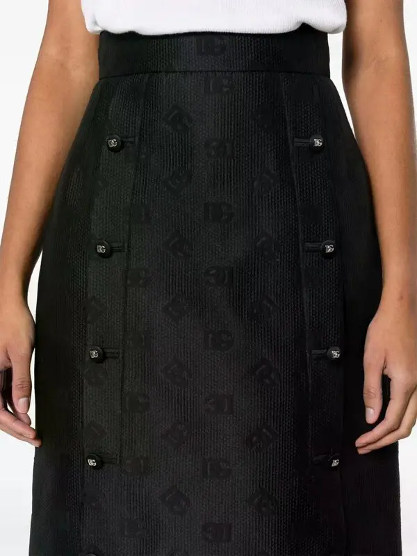 Dolce & Gabbana Jacquard Logo Knee-length Skirt