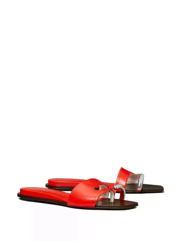 Tory Burch Pierced Open-toe Slide Sandals - Red