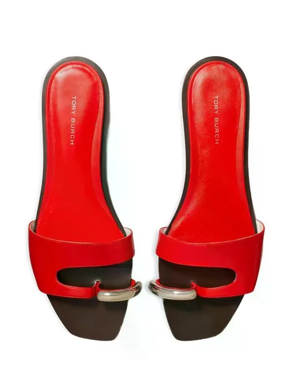 Tory Burch Pierced Open-toe Slide Sandals - Red
