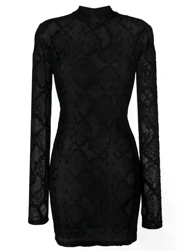 Philipp Plein Snakeskin-print Sheer Dress