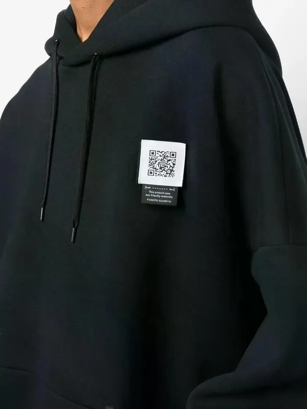 FUMITO GANRYU 2-way Oversized Pullover Hoodie - Black