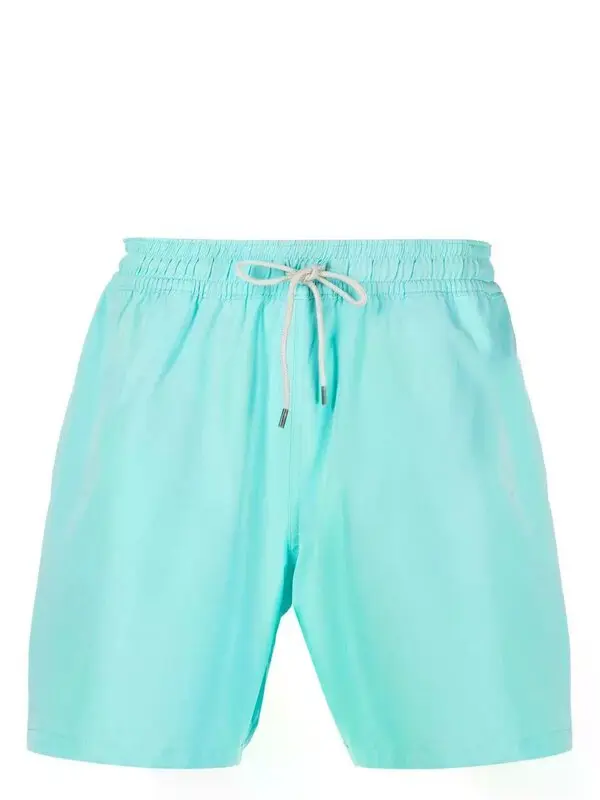 Polo Ralph Lauren Logo-patch Drawstring Swim Shorts - Blue