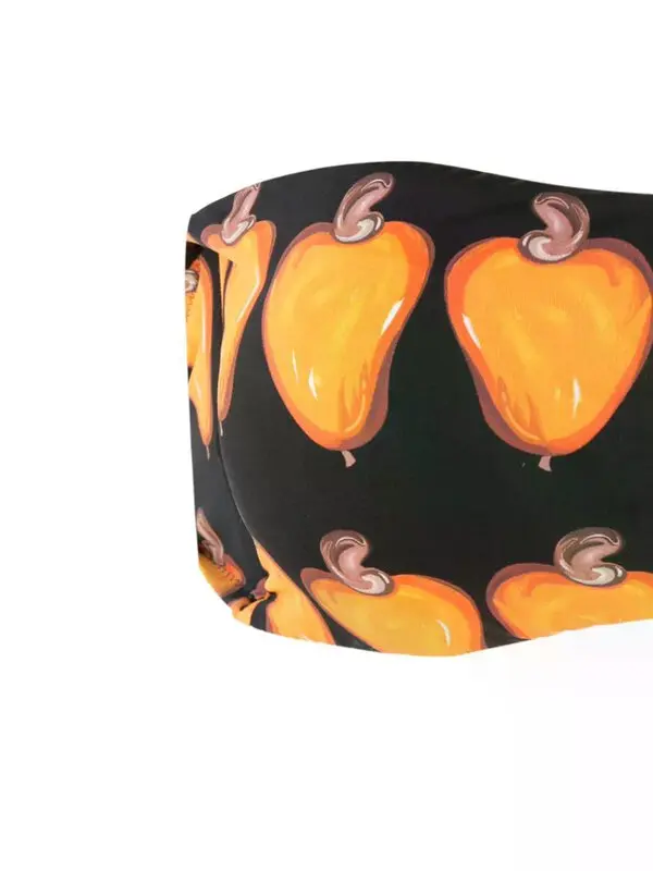 AMIR SLAMA Frufru Printed Bandeau Bikini Set