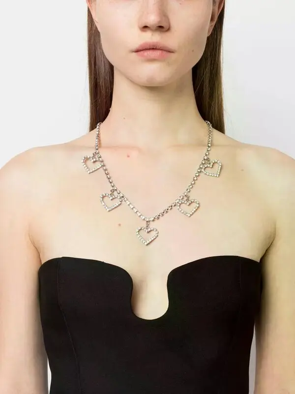 Alessandra Rich Crystal Heart Necklace