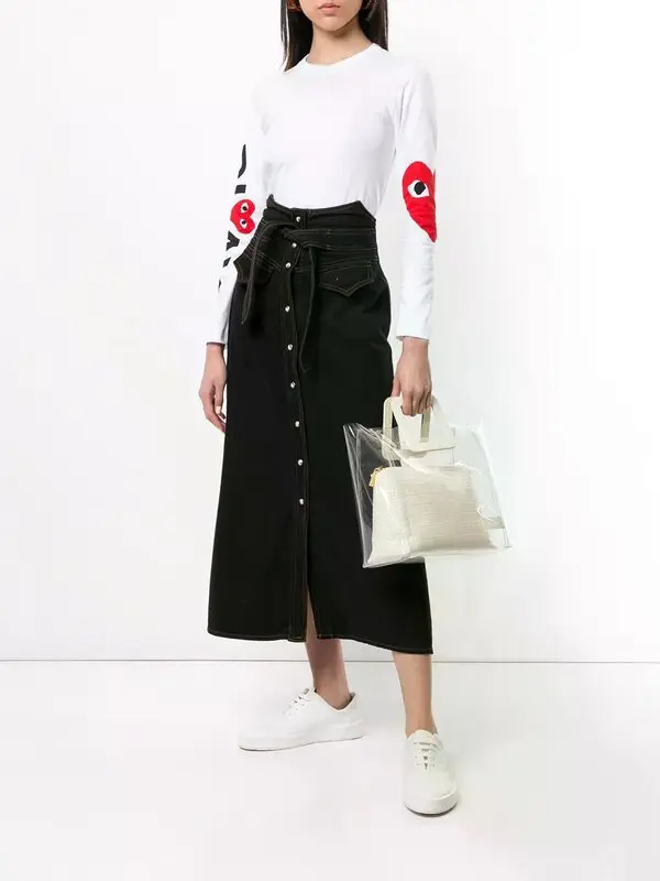 Play Comme Des Garcon Logo-print Crew Neck Top