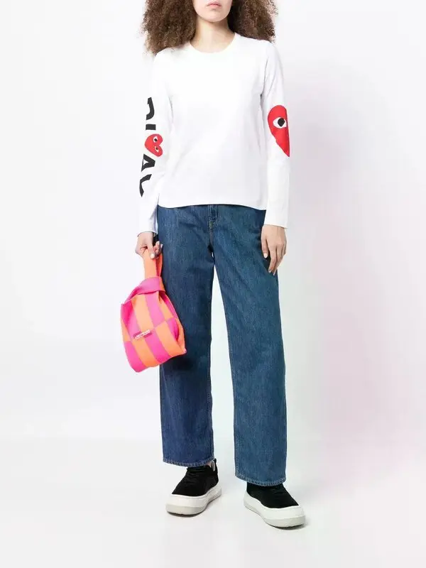 Play Comme Des Garcon Logo-print Crew Neck Top