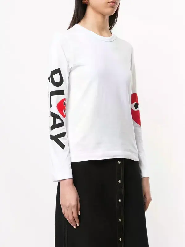 Play Comme Des Garcon Logo-print Crew Neck Top
