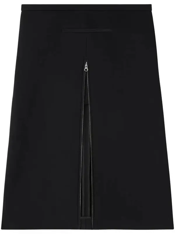 COURREGES Heritage Crepe-texture Midi Skirt - Black