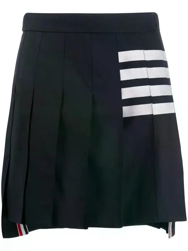 Thom Browne 4-bar Pleated Mini Skirt - Blue