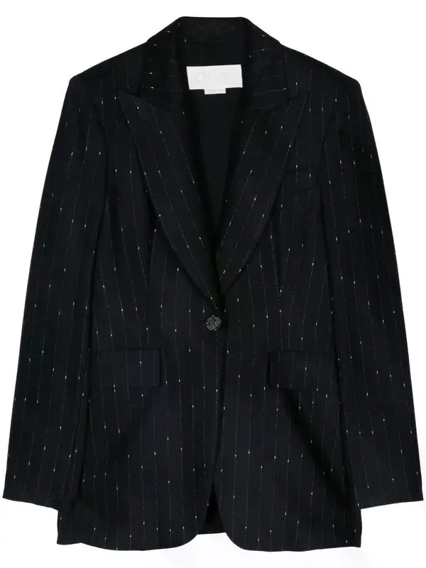 GENNY Pinstriped Virgin Wool-blend Blazer