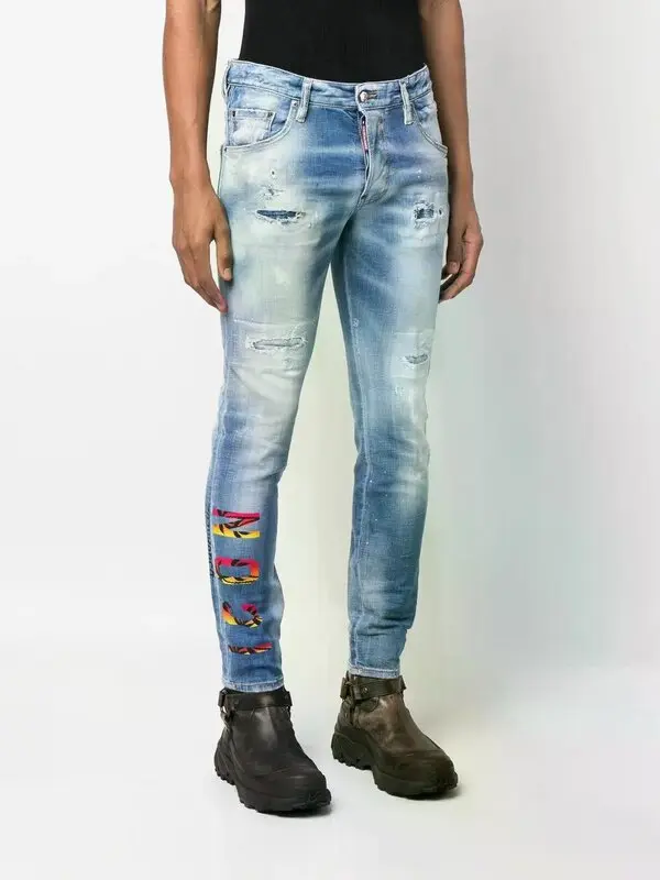 Dsquared2 Icon Printed Slim-cut Jeans