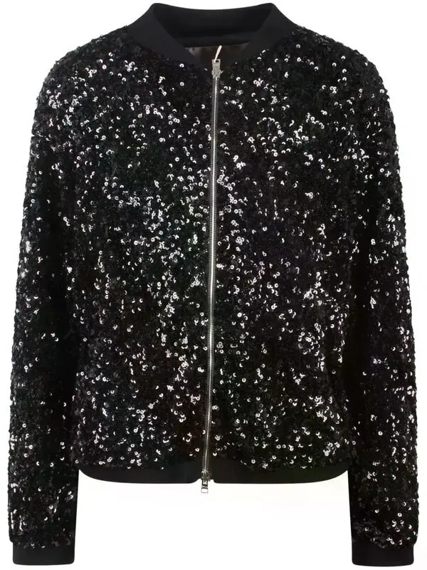 Herno Sequin-embellished Bomber Jacket - Black