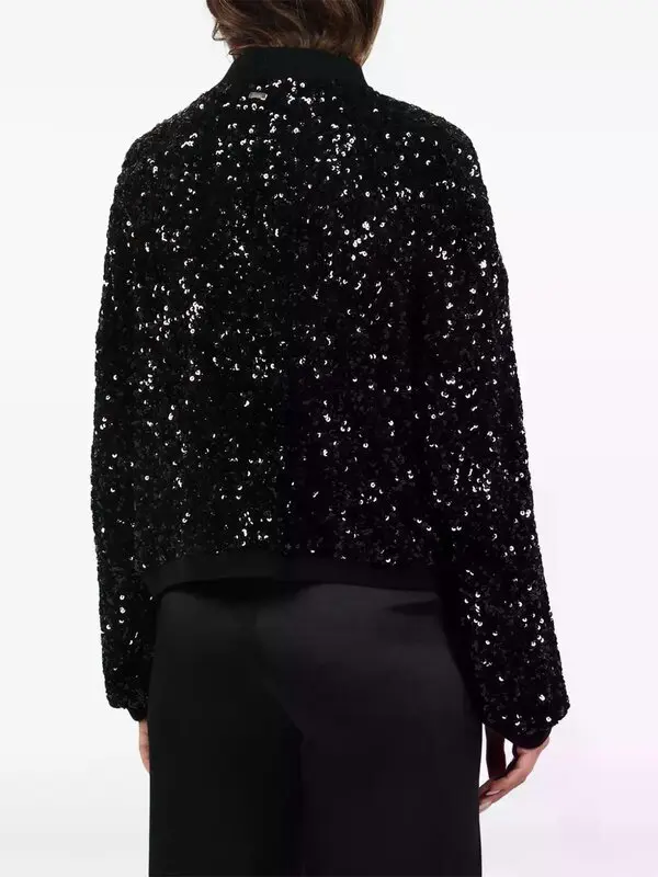 Herno Sequin-embellished Bomber Jacket - Black