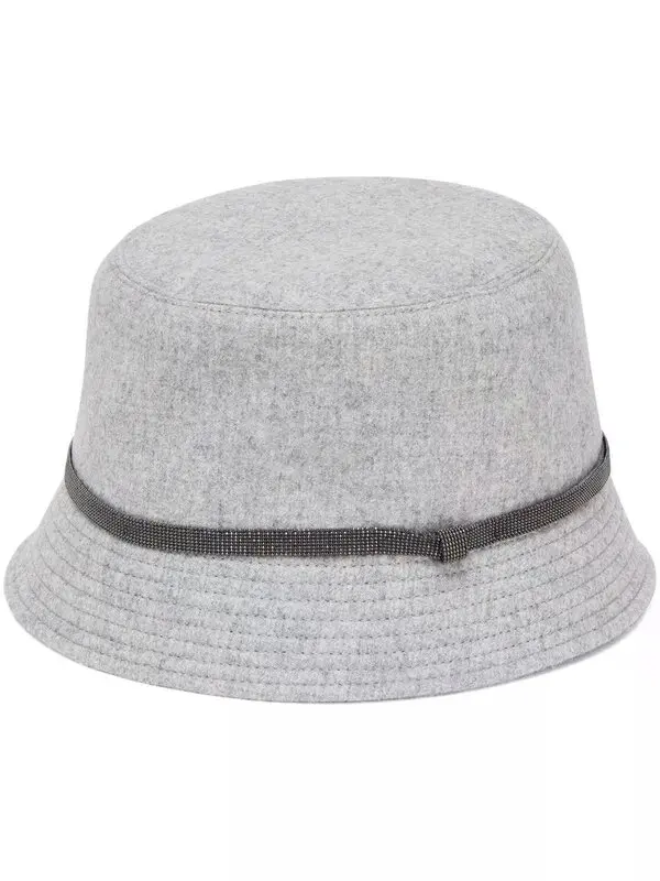 Brunello Cucinelli Monili Detail Bucket Hat - Grey