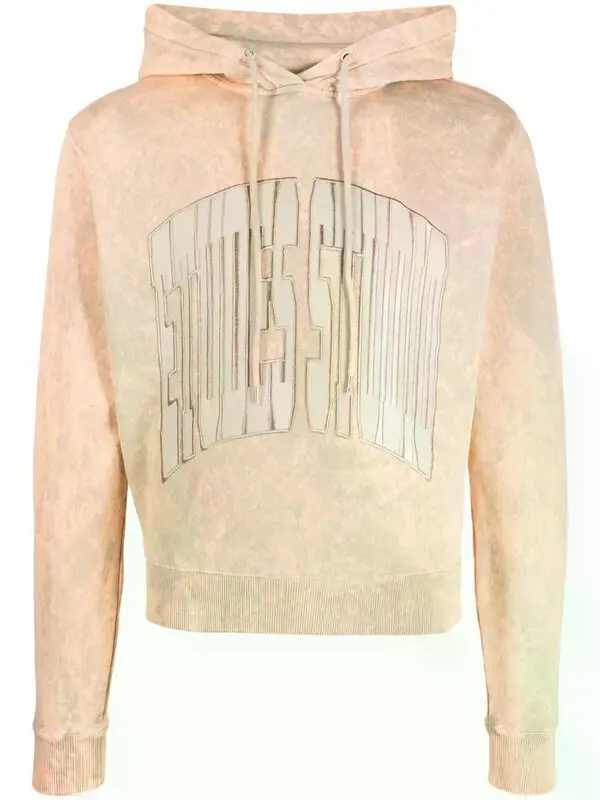 Études Studio Embroidered-logo Bleach Hoodie - Orange