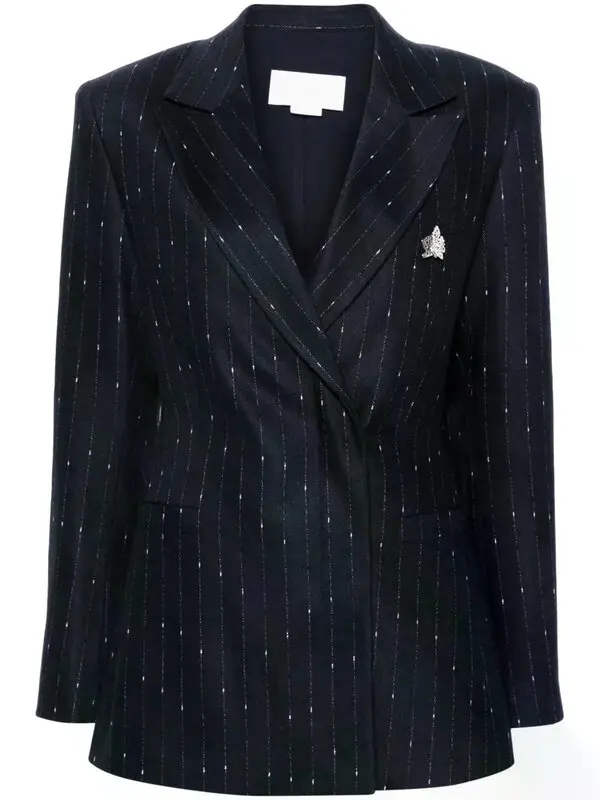 GENNY Pinstripe Virgin Wool-blend Blazer