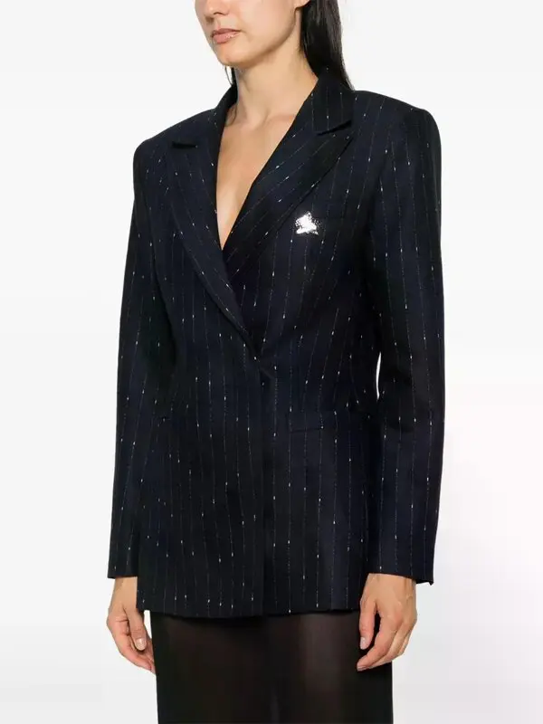 GENNY Pinstripe Virgin Wool-blend Blazer