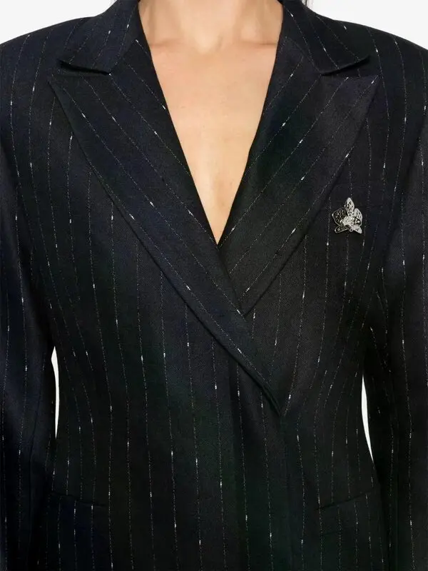 GENNY Pinstripe Virgin Wool-blend Blazer