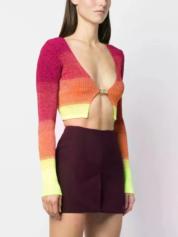 Gcds Dégradé-effect Lurex Cropped Cardigan