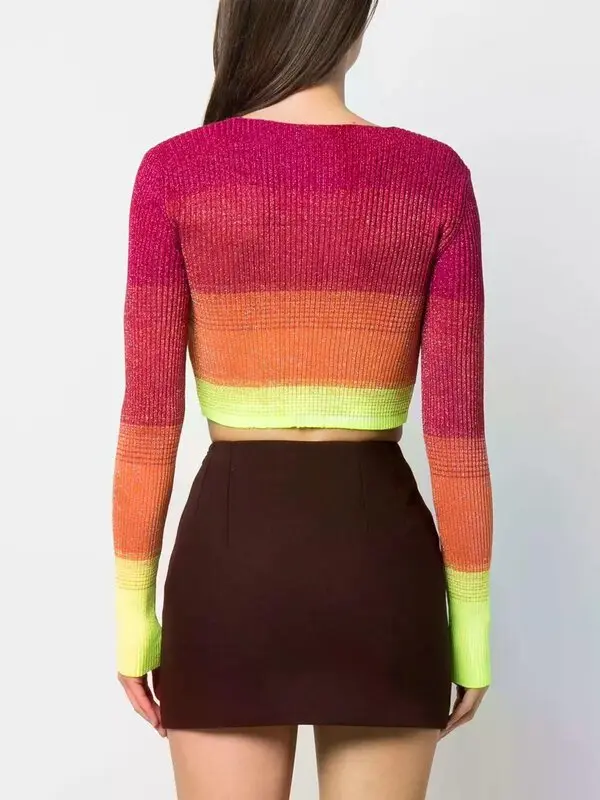 Gcds Dégradé-effect Lurex Cropped Cardigan